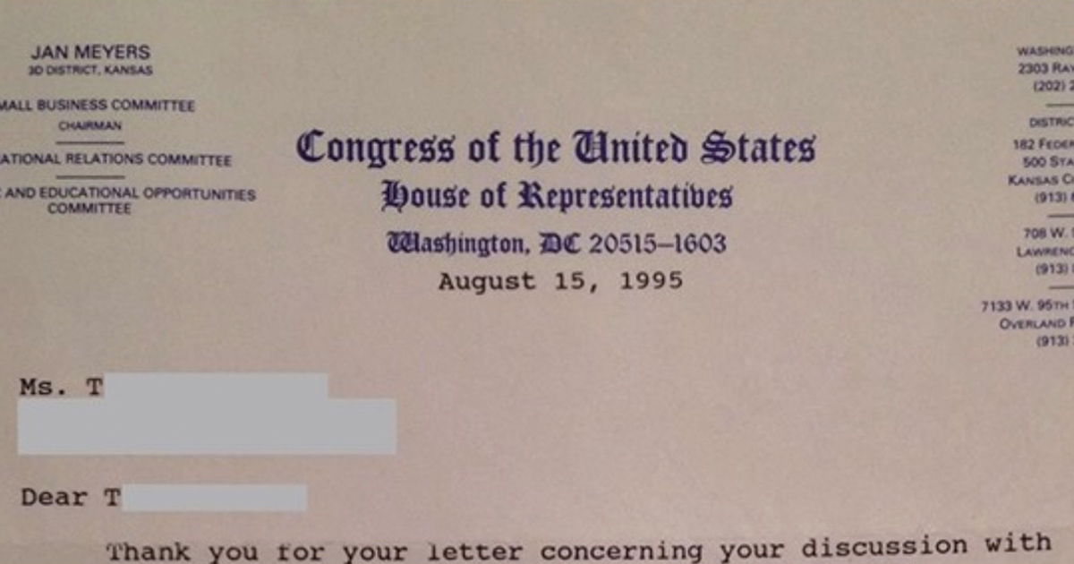 A Letter From Congress